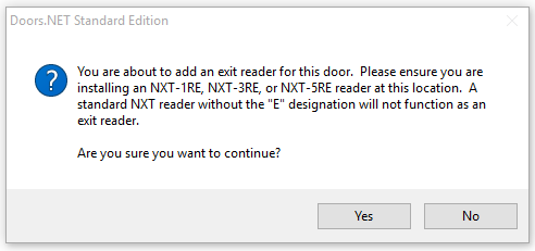 NXT Exit Reader Setup